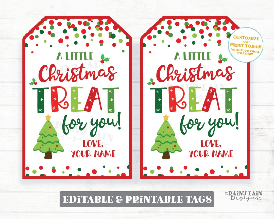 A Little Christmas Treat for You Tag Holiday Gift Favor Staff Sweets ...