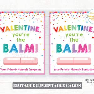 You're the Balm Valentine, Lip Balm Valentine Chapstick Valentine ...