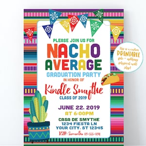 Nacho Average Graduation Fiesta Invitation Fiesta Graduation - Etsy