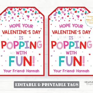Pop Fidget Valentine, Pop Gift Tag, Popping With Fun, Pop Toy Preschool ...