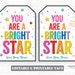 You Are a Bright Star Tag Printable Appreciation Gift Tag, Employee Co ...