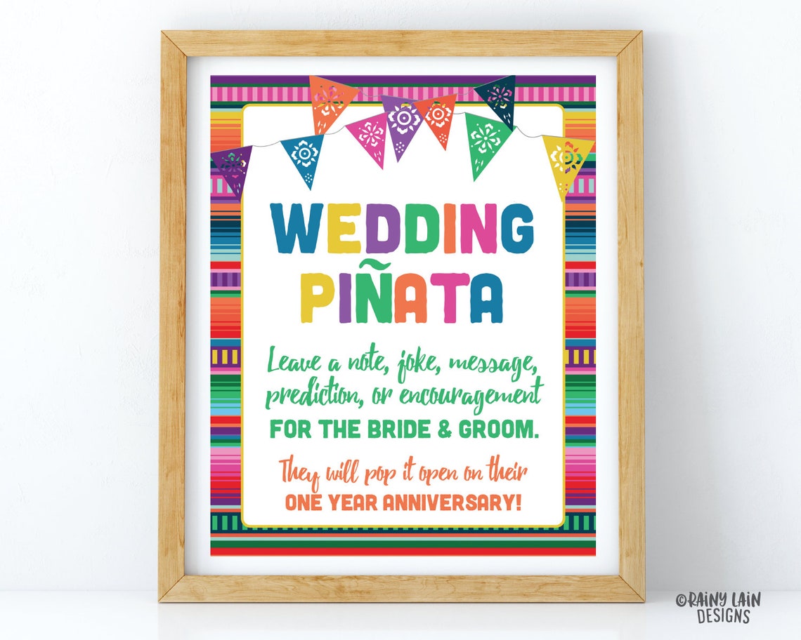 Wedding Piñata Sign Wedding Fiesta Sign Couples Shower Sign | Etsy