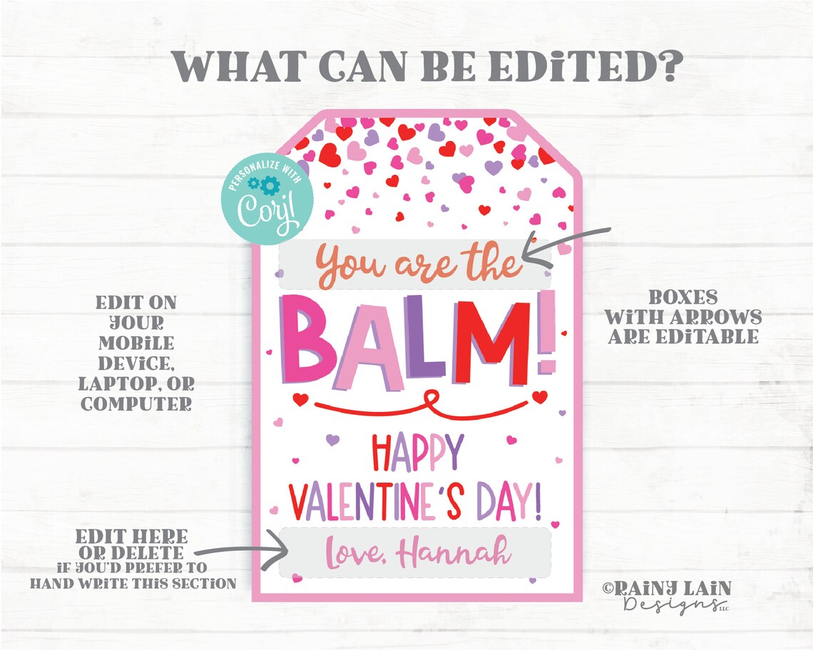 You're the Balm Valentine Tag Lip Balm Valentine Chapstick - Etsy