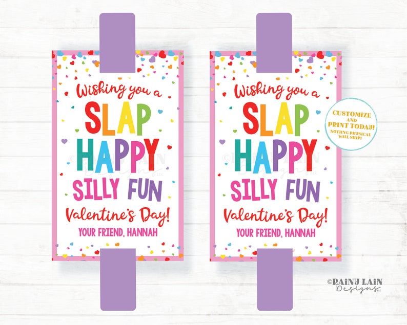 Slap Bracelet Valentine Slap Happy Valentine's Day Tag - Etsy