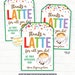 Thanks a Latte Tag, Coffee Gift Tag, Employee Appreciation Tag Company ...