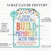 Build Memories Tag, Back to School, First Day Gift, Hashtag, Blocks ...