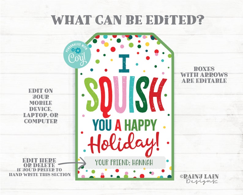 Squish You a Happy Holiday Squishy Toy Squishies Christmas - Etsy