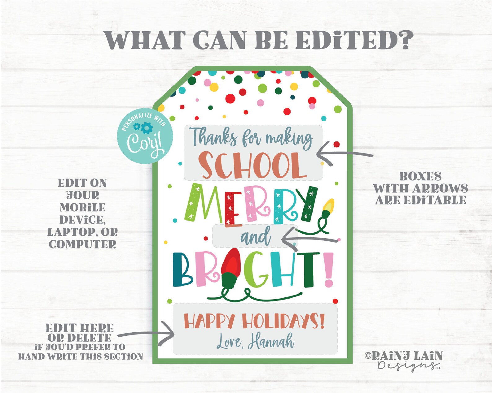 Thanks for Making School Merry and Bright Tag Christmas Gift - Etsy