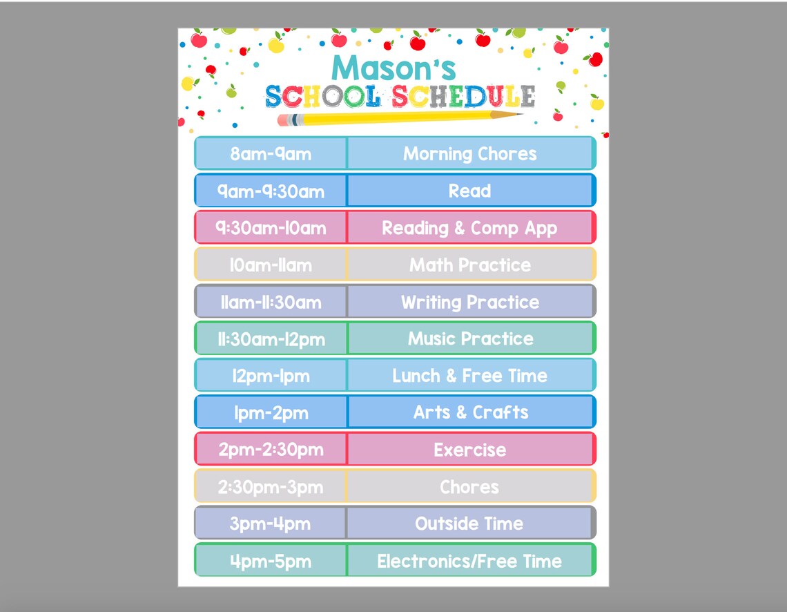 Editable Daily Schedule Kids Task List Template Printable Kids | Etsy