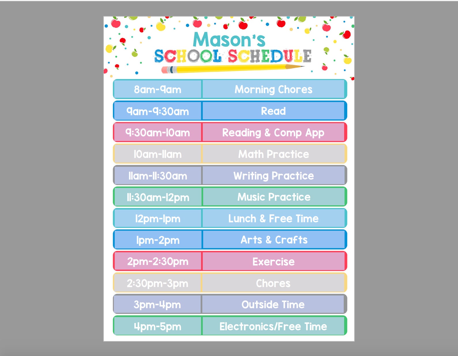 Editable Daily Schedule Kids Task List Template Printable Kids | Etsy