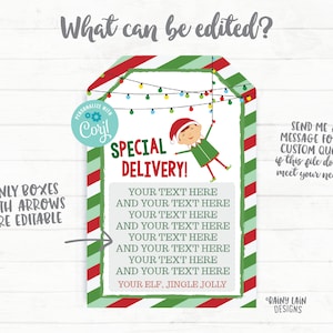 Elf Special Delivery Tags, Elf Ideas, Treat Tags North Pole Elf Cocoa ...