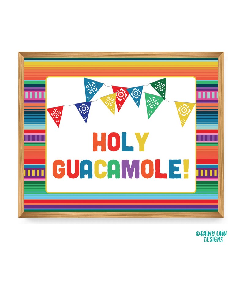 Holy Guacamole Sign, Guacamole Printable Fiesta Sign, Fiesta ...