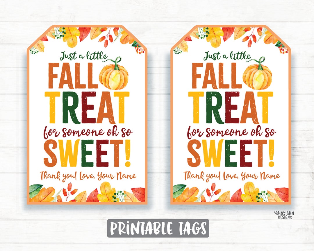 Fall Treat Tag Fall Thank You Tag Fall Appreciation Gift Tags ...