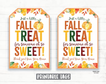 Thanksgiving Treat Thank You Tag Fall Appreciation Gift Tags Autumn ...