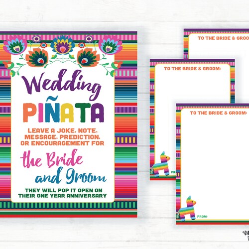 Wedding Piñata Sign and Cards Wedding Fiesta Sign Wedding - Etsy