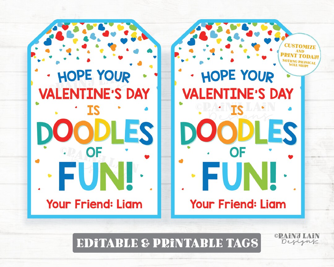 Valentine's Day Doodles of Fun Tag, Sketch Game Drawing Pad Valentine ...