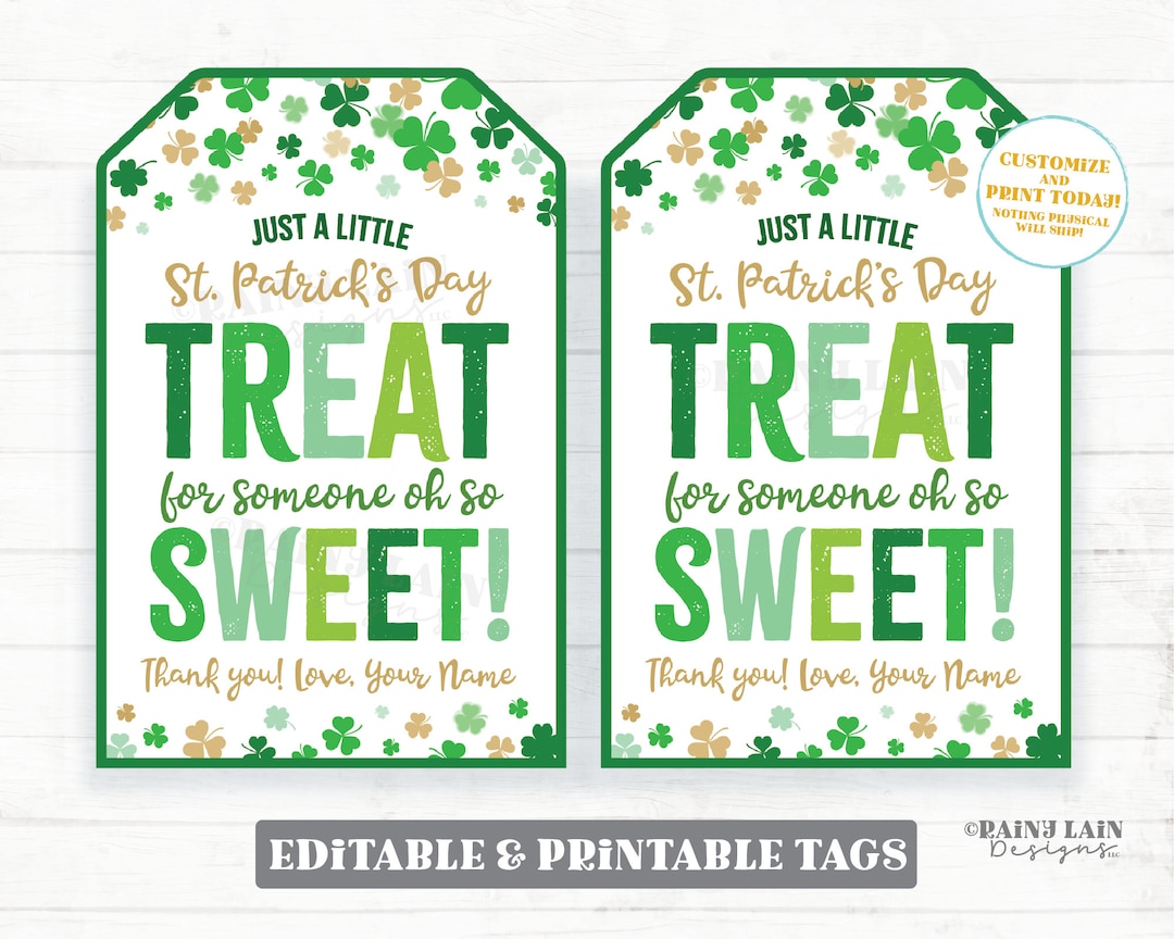 St. Patrick's Day Treat for Someone Sweet Tag Shamrock Gift Cookie ...