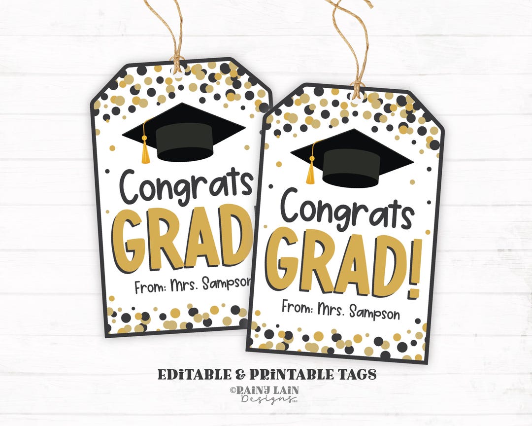 Graduation Gift Tag, High School Class of 2025 Printable, Preschool ...