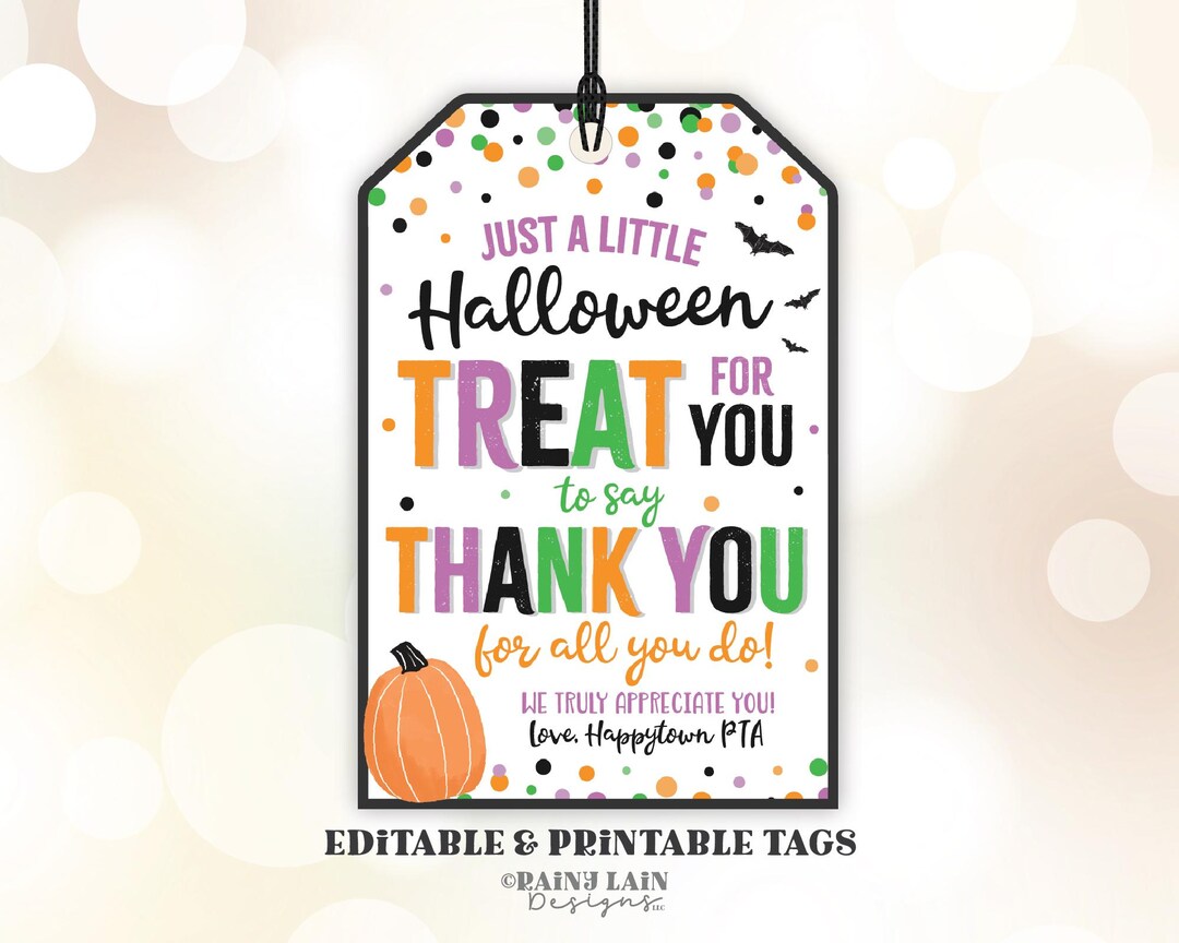 Halloween Treat for You to Say Thank You for All You Do Halloween ...
