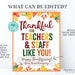 Thankful for Teachers and Staff Like You Sign Thankful Sign - Etsy