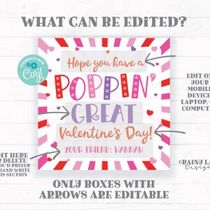Poppin Great Valentines Day Tag, Pop Bracelet Gift, Popping Valentine ...