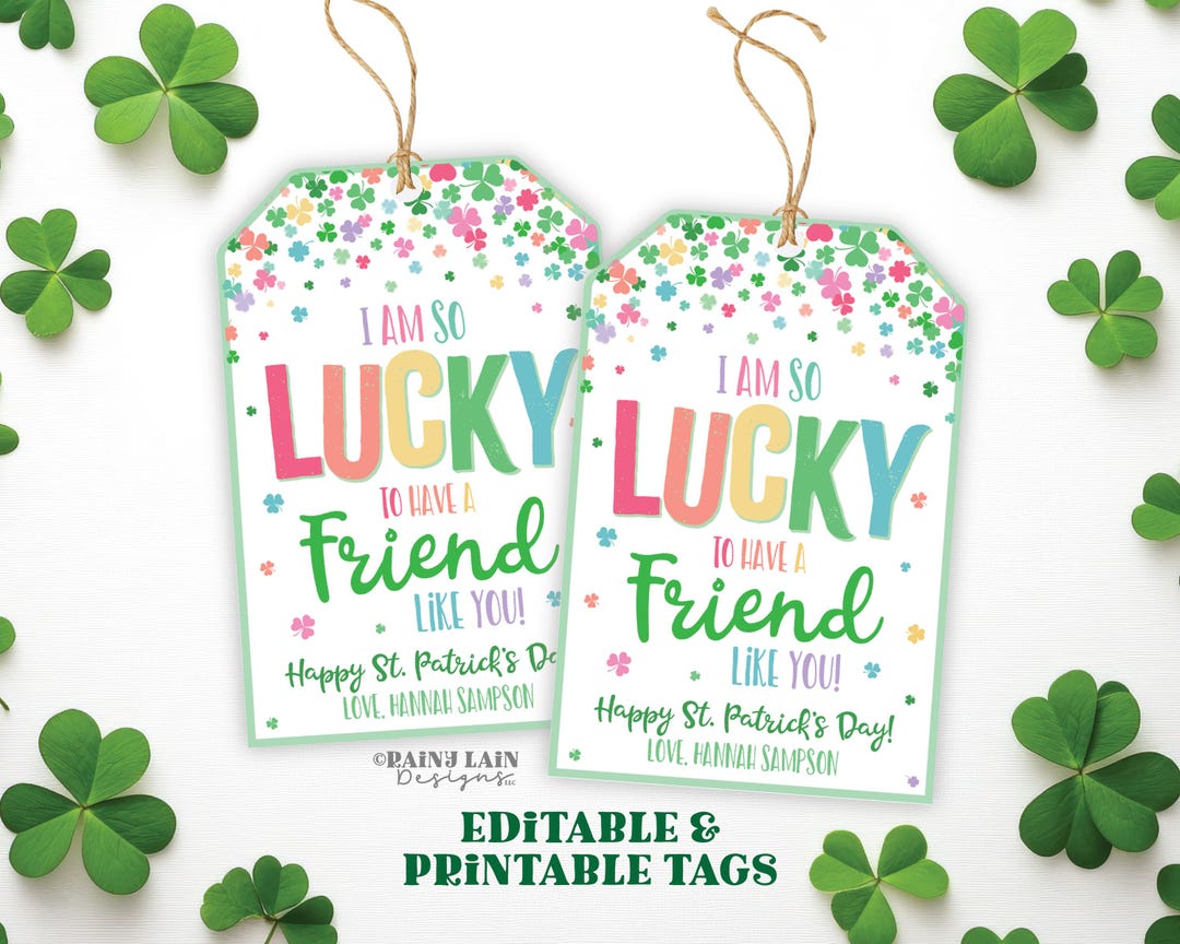 Lucky to Have a Friend Like You St Patrick's Day Gift Tag Shamrocks ...