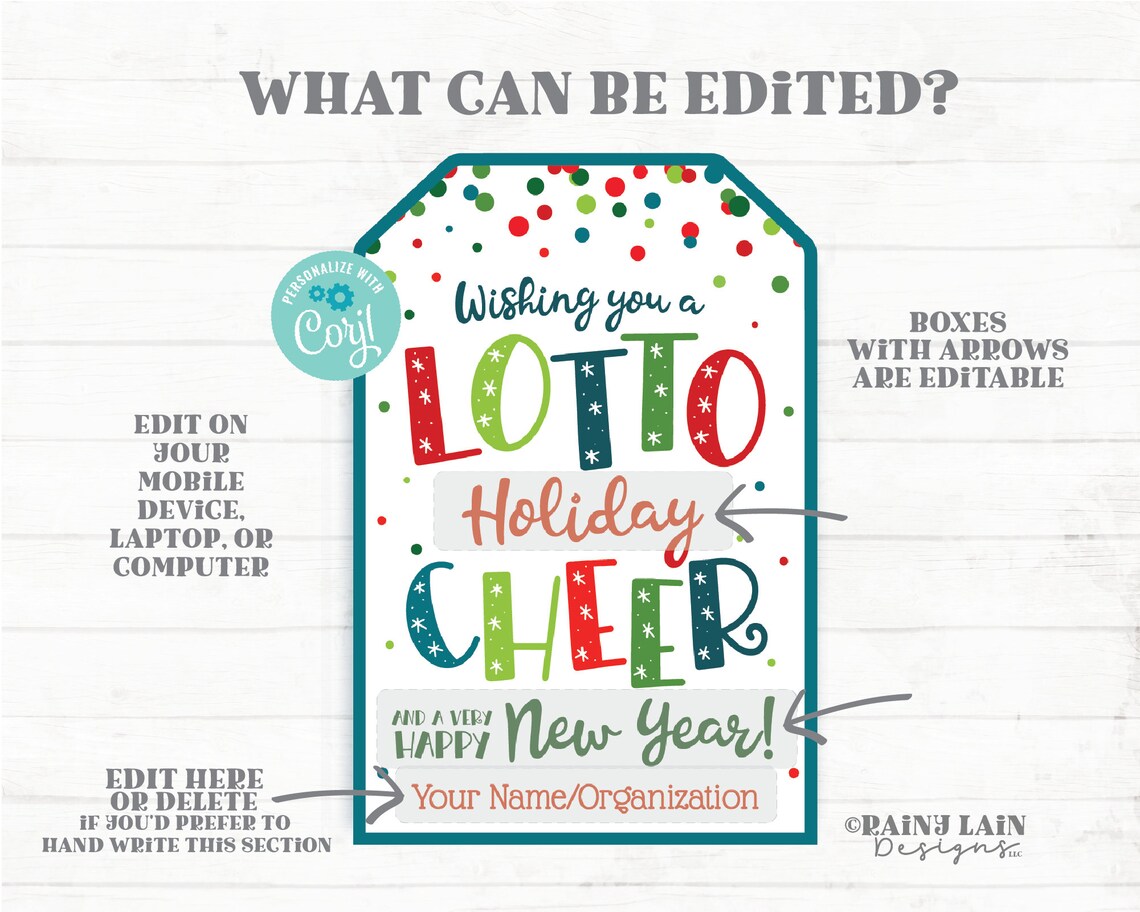 Wishing You a Lotto Cheer and a Happy New Year Holiday Lotto Tags ...