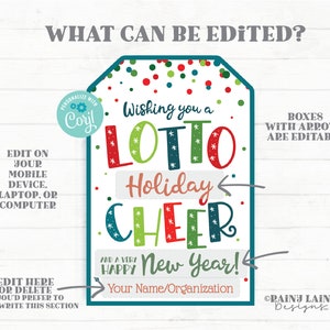 Wishing You a Lotto Cheer and a Happy New Year Holiday Lotto Tags ...