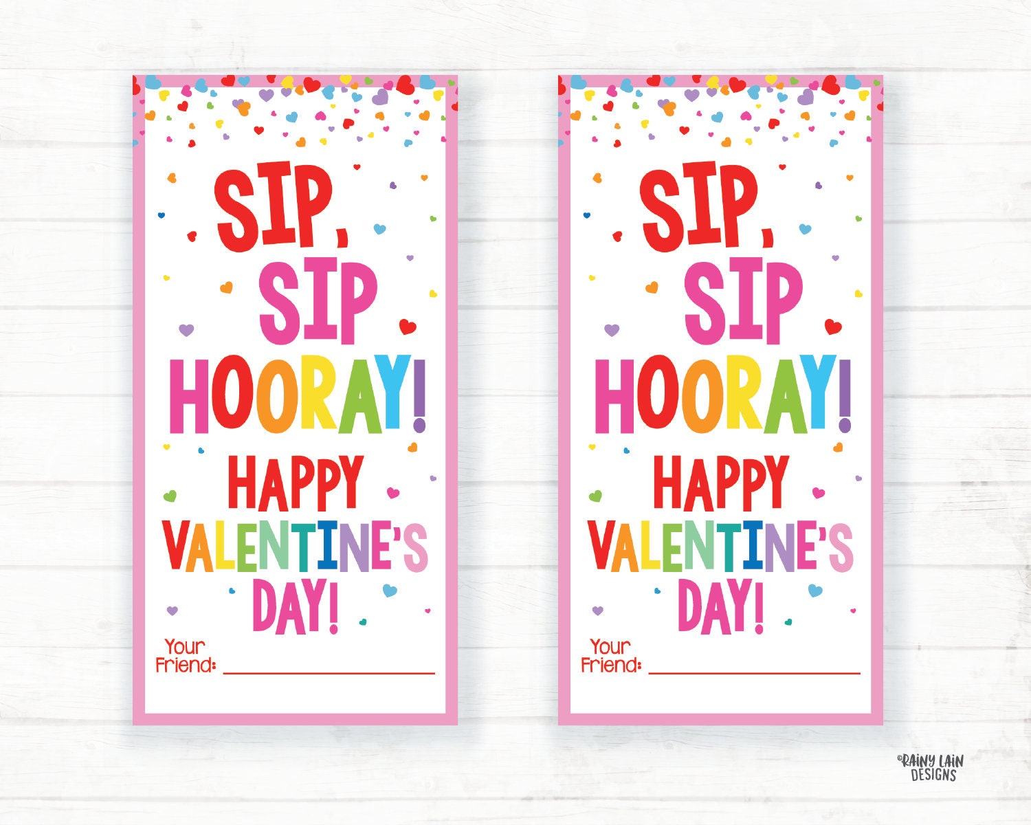 Silly Straw Valentine Sip Sip Hooray Valentine Card Crazy | Etsy