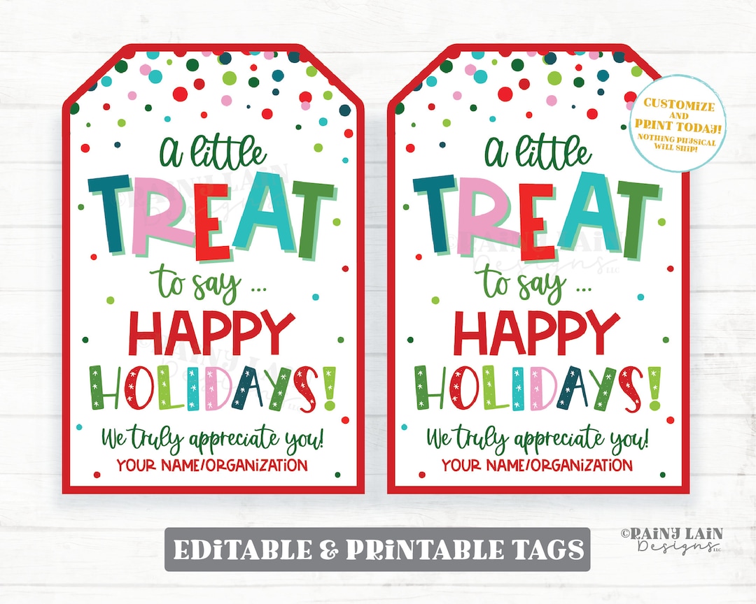 A Little Treat to Say Happy Holidays Tag Christmas Gift Sweets Homemade ...
