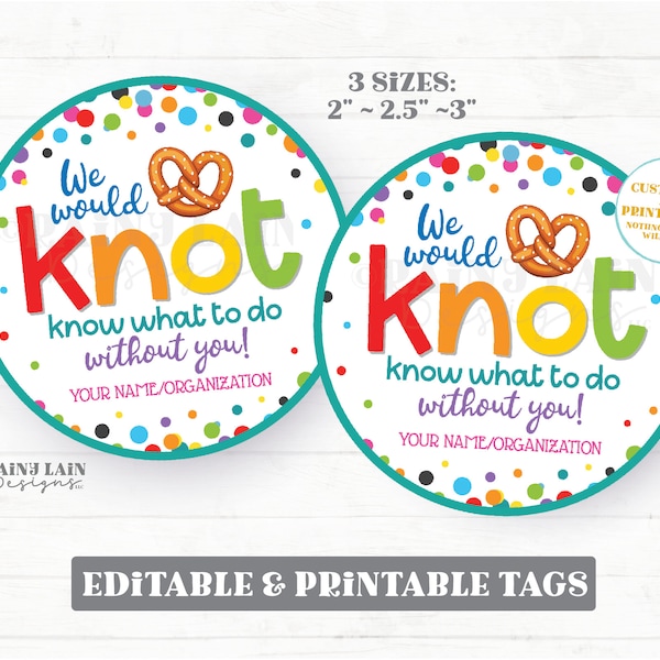 Employee Appreciation Tag for Pretzels - Etsy