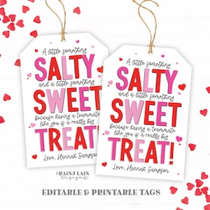 Sweet and Salty Appreciation Tag, Valentine's Day Team Appreciate, Co ...