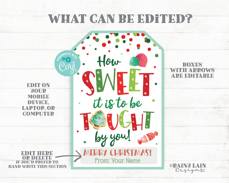 Teacher Christmas Gift Tag How Sweet It is to Be Taught by You | Etsy