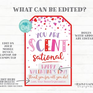 You Are Scent-sational Valentine's Day Tag, Staff Appreciation Teacher ...