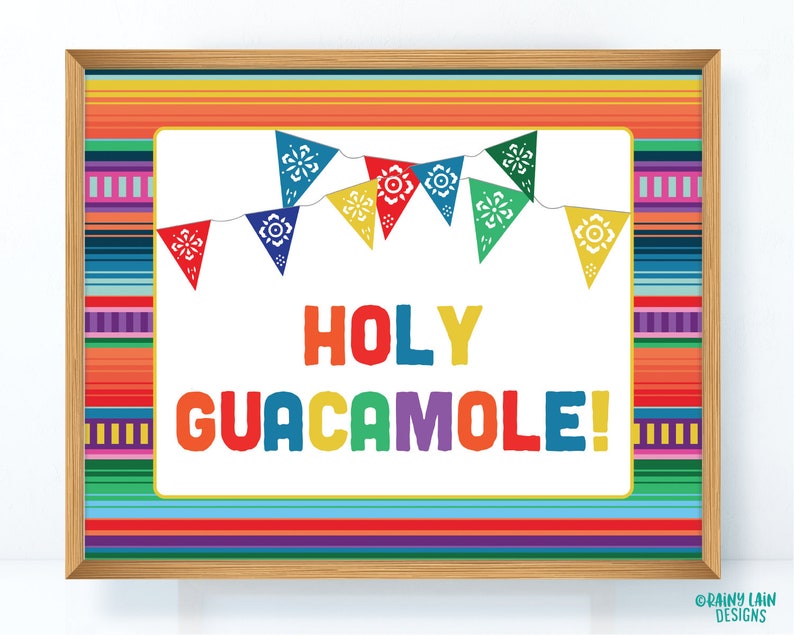 Holy Guacamole Sign Guacamole Printable Fiesta Sign Fiesta - Etsy