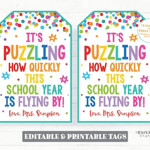 Puzzle Gift Tag, Puzzling How Fast School Year Went By, Built Building ...