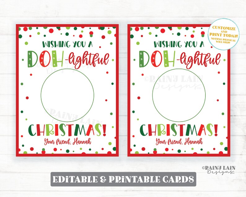 Doh-lightful Christmas Card Play Dough Gift Tag Holiday Playdough From ...