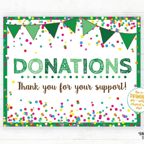 Donation Sign - Etsy