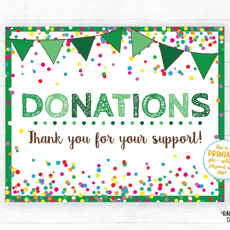 Donation Signs - Etsy