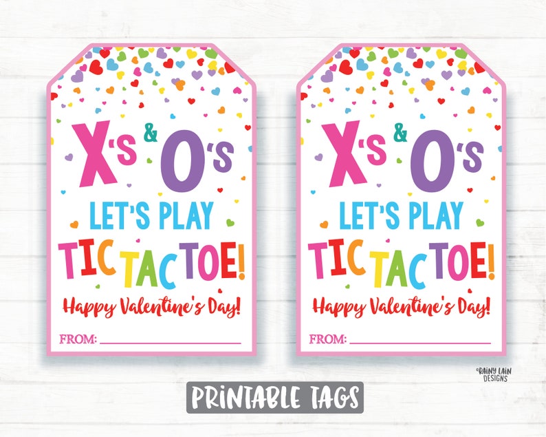 Tic Tac Toe Valentine Tag Tic-tac-toe Valentine Xs and Os - Etsy