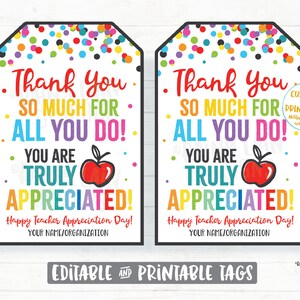 Thank You for All You Do You Are Truly Appreciated Teacher Appreciation ...