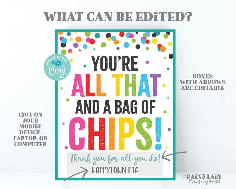 You're All That and a Bag of Chips Sign Employee - Etsy