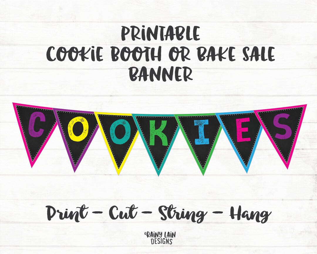 Printable Cookies Banner, Cookie Booth Banner, Cookies Sign, Cookies ...