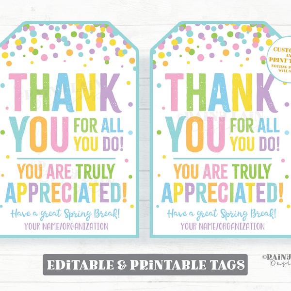 Teacher Appreciation Tags - Etsy