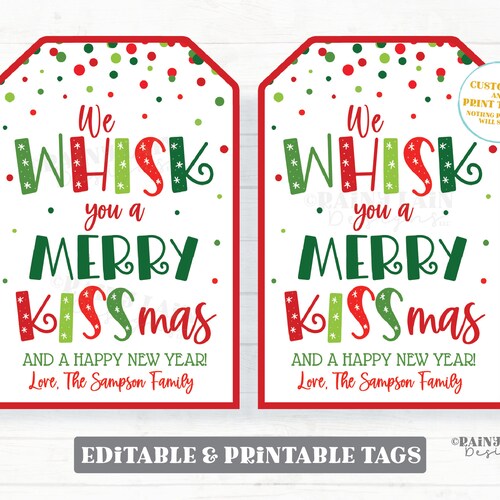 We Whisk You A Merry Kissmas Printable Tags Christmas - Etsy