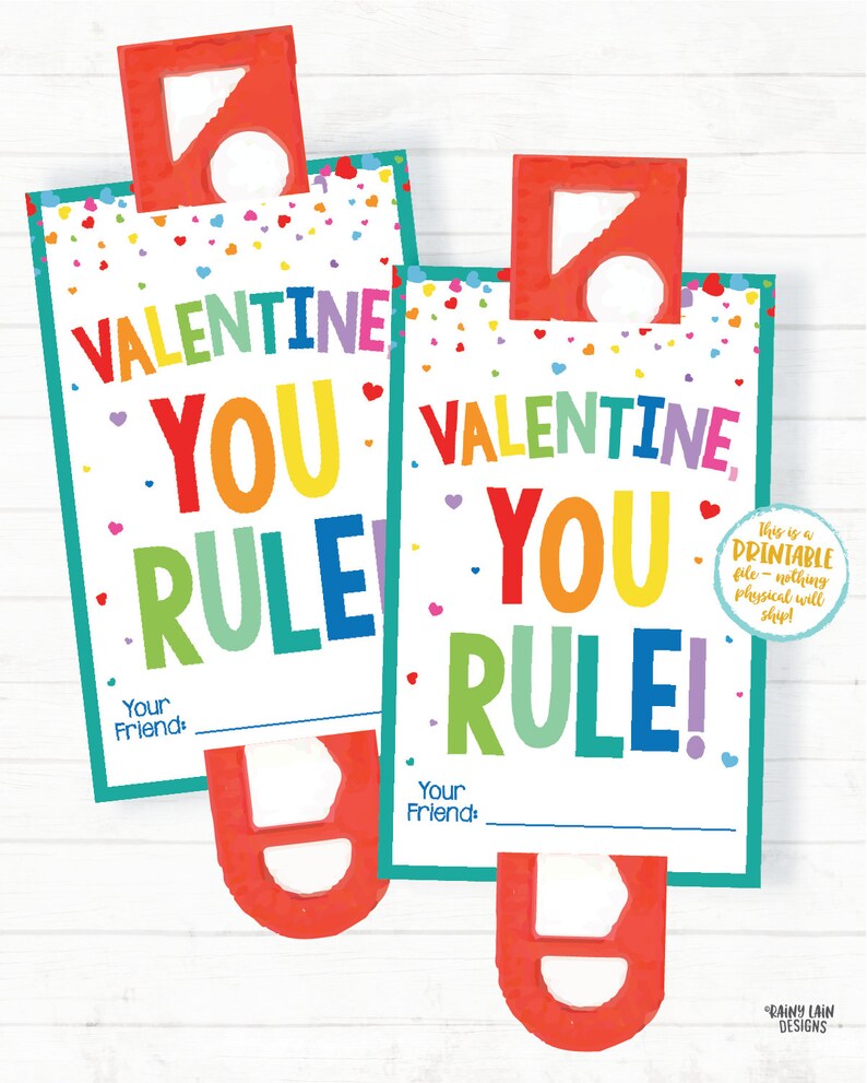You Rule Valentine Tracing Ruler Bracelet Ruler Valentine - Etsy