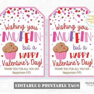 Muffin Valentine Tag, Muffin but a Happy Valentine's Day Gift ...