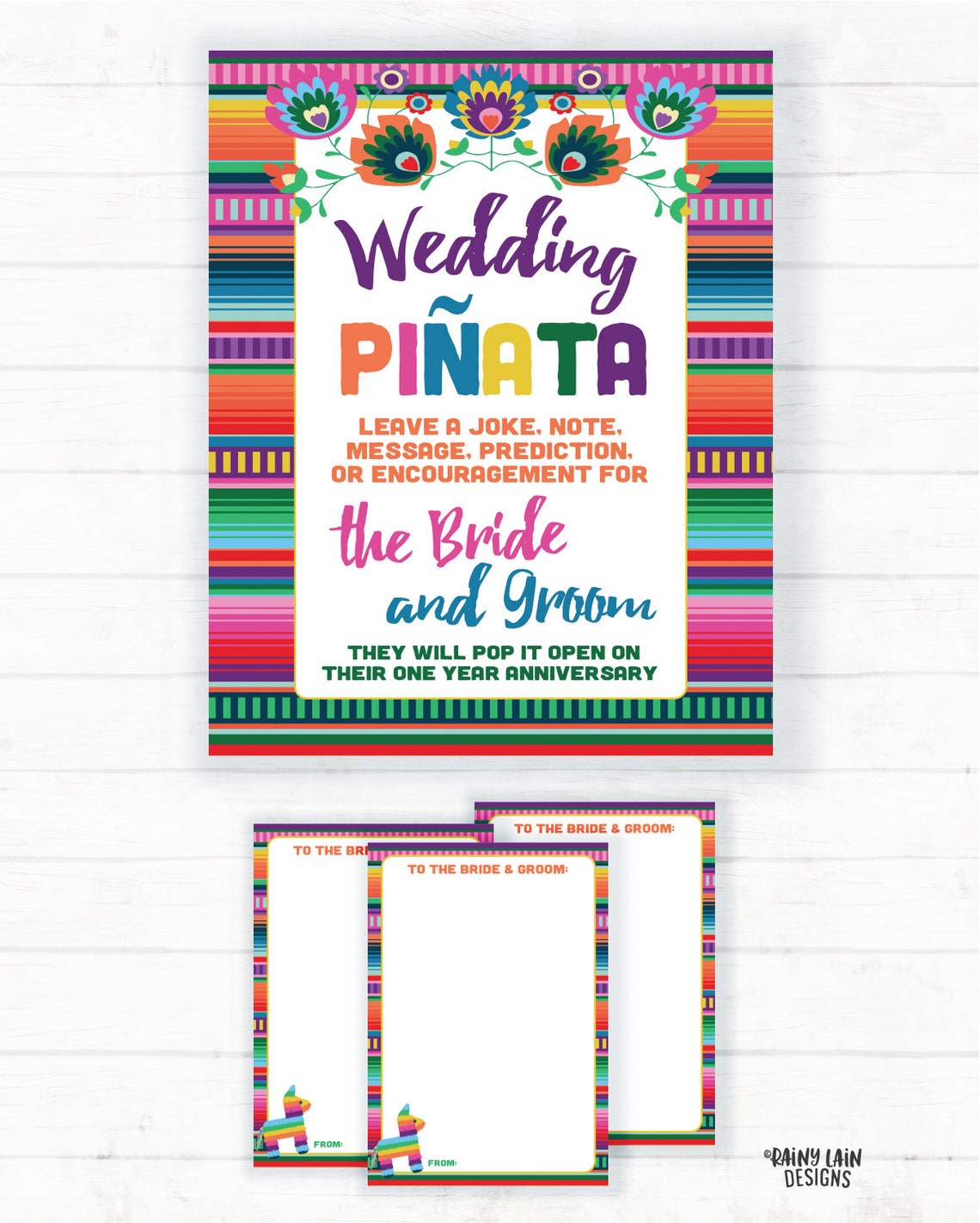 Wedding Piñata Sign and Cards Wedding Fiesta Sign Wedding - Etsy