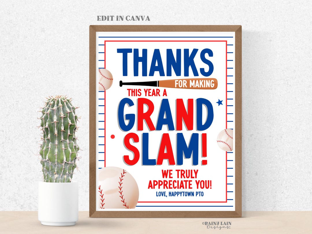 Editable Baseball Teacher Appreciation Week Sign Template, Printable ...