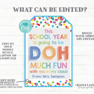 School Year Doh Much Fun Tag Play Dough Playdough Editable First Day of ...